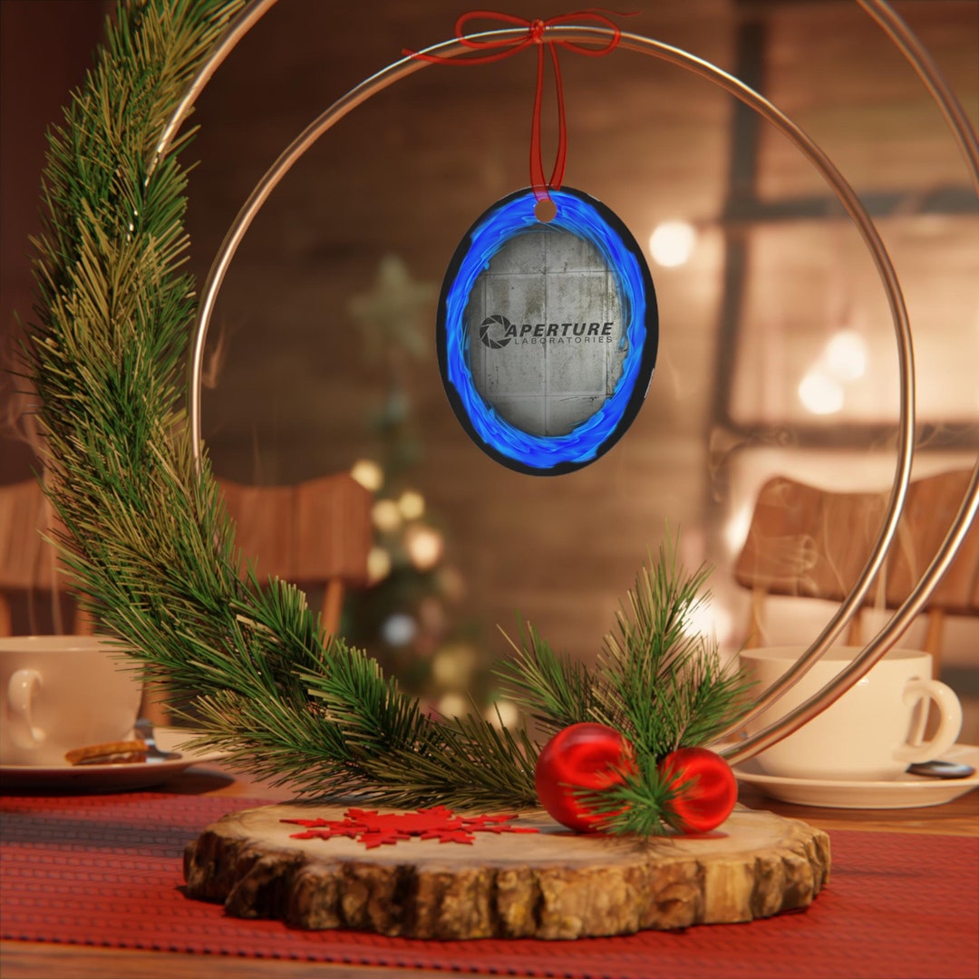 Portal Aperture Labs Holiday Ornament - Christmas Tree Xmas Metal ...