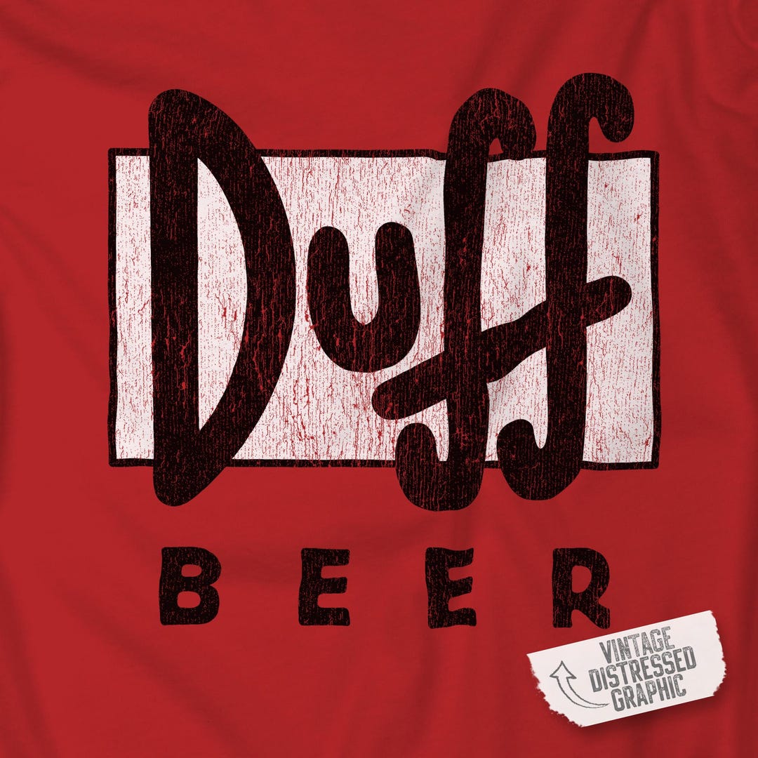 The Simpsons Duff Beer Vintage Logo T-shirt - Soft Unisex Bella Canvas ...