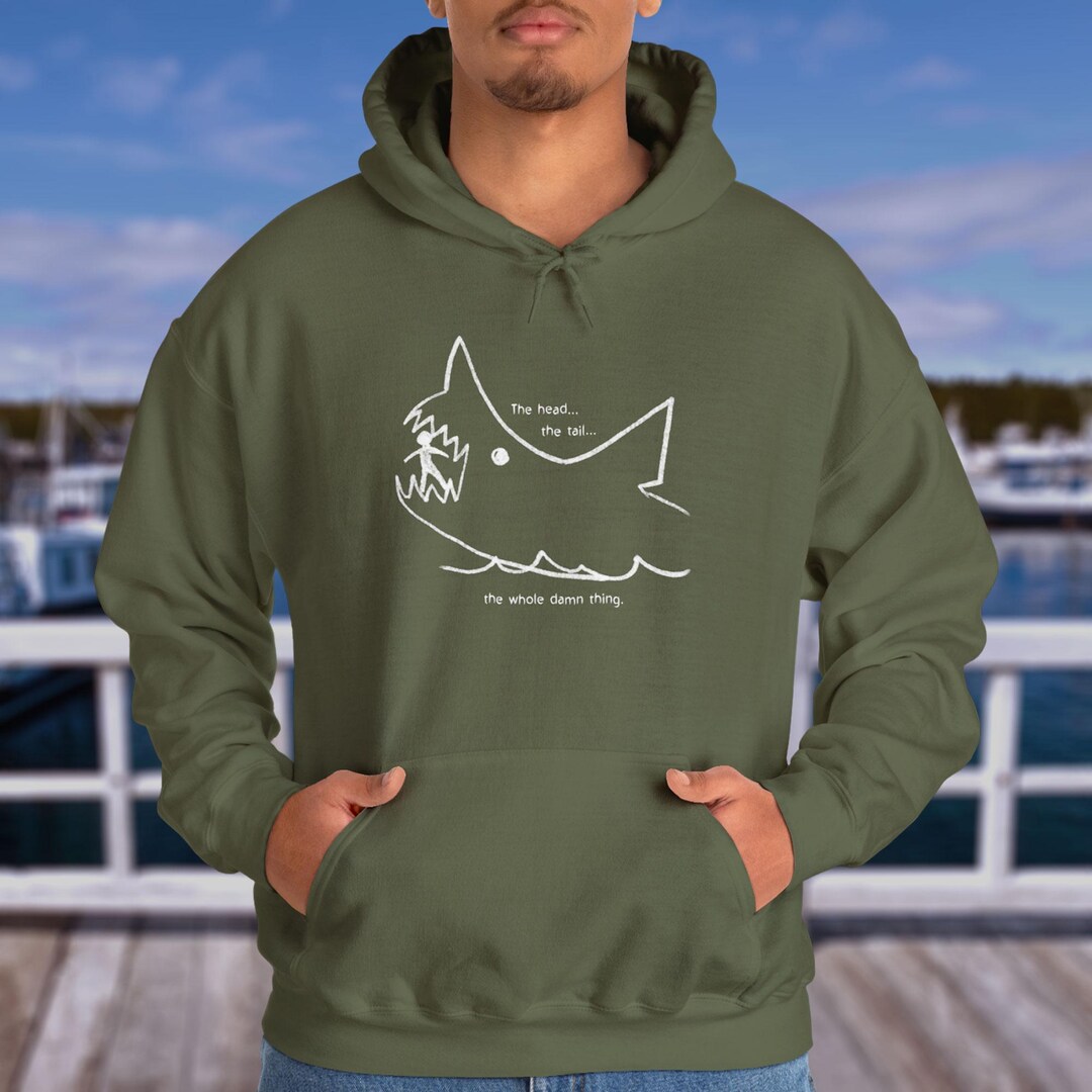 Jaws Quint Shark Chalkboard Hoodie - Unisex Hooded Sweatshirt Brody ...