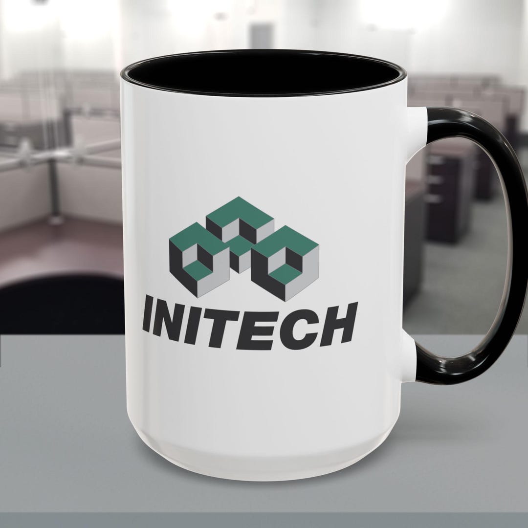 Initech Office Space Mug (black Handle) - Gift Movie Fictional Brand ...