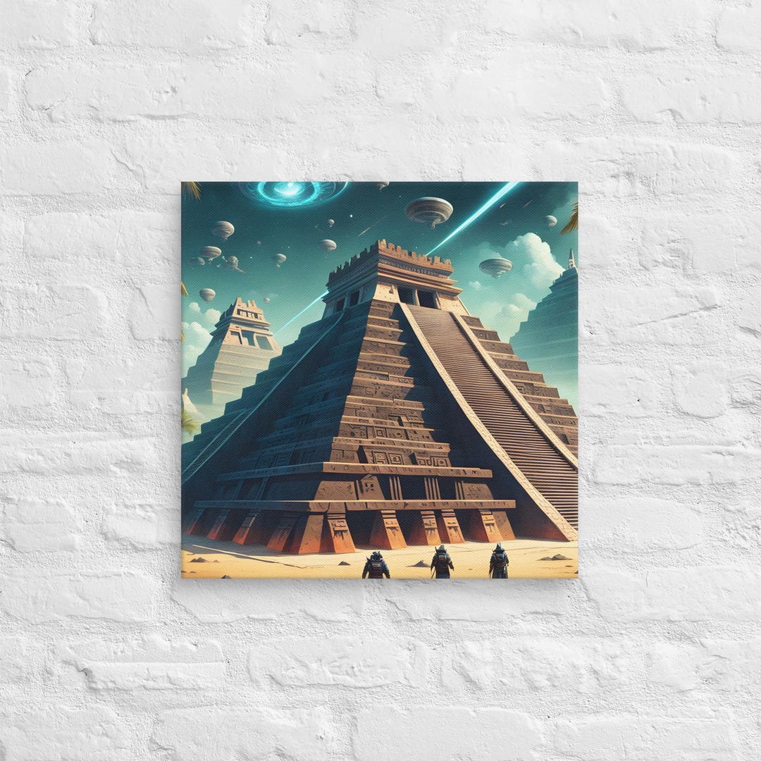 Aztec Pyramids Canvas - LA RAZAA - Etsy