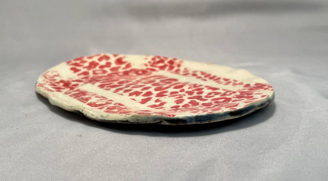 Handbuilt Red Leopard Dish - Etsy