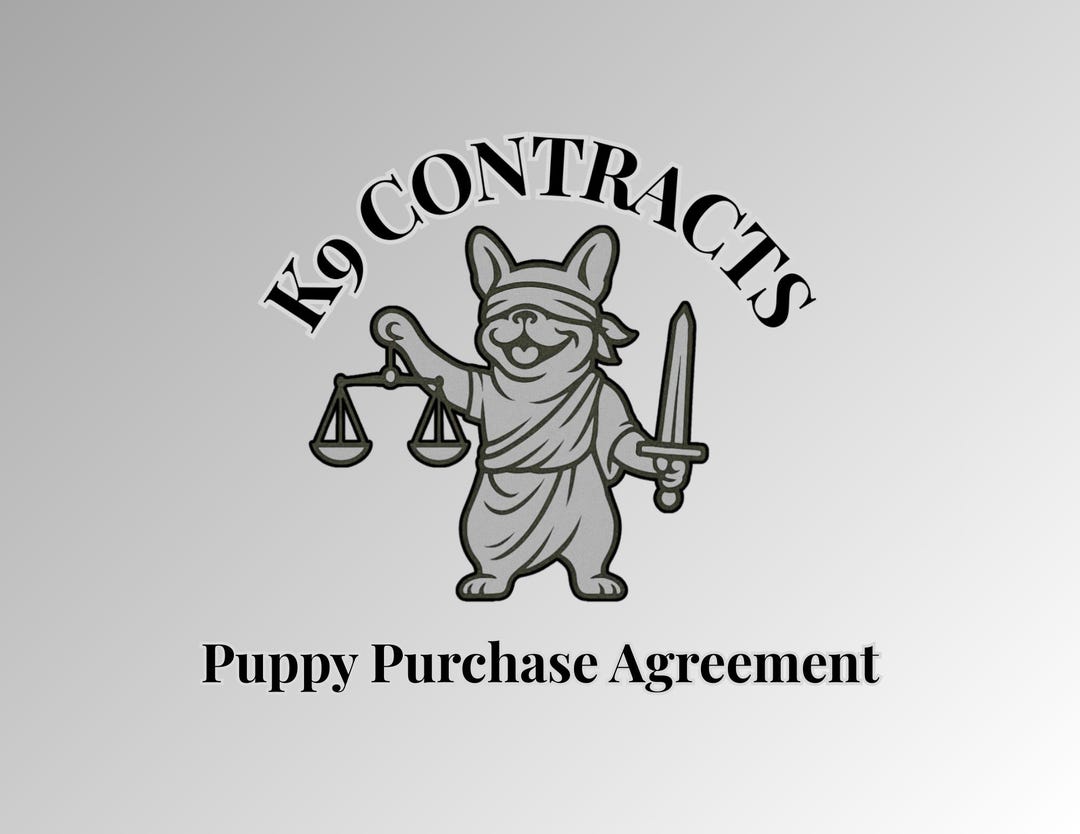 Puppy Purchase Agreement Template | Editable Dog Sale Contract ...