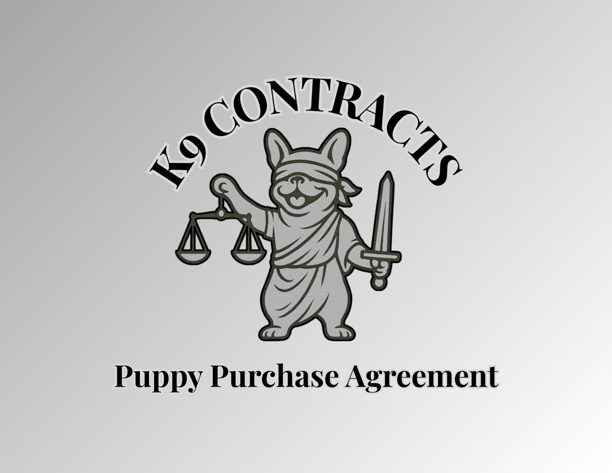 Puppy Purchase Agreement Template | Editable Dog Sale Contract ...