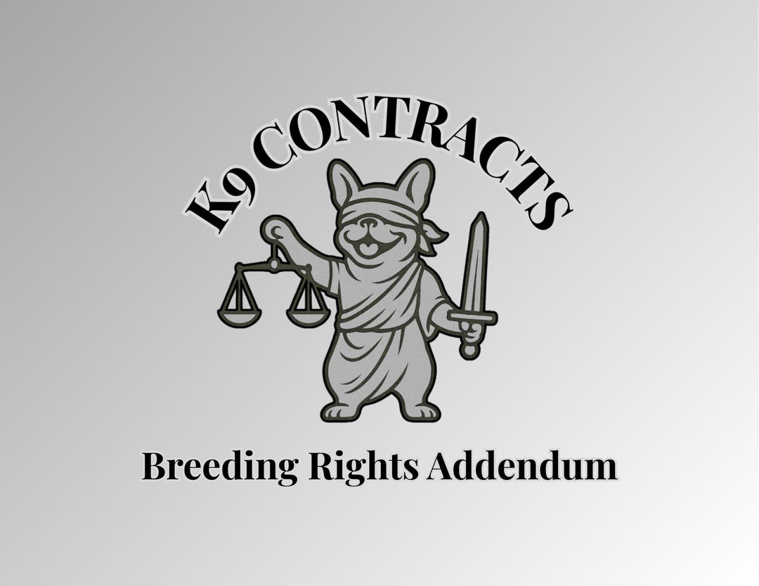 Dog Breeding Rights Addendum: Editable Contract Clause (PDF & Word) - Etsy