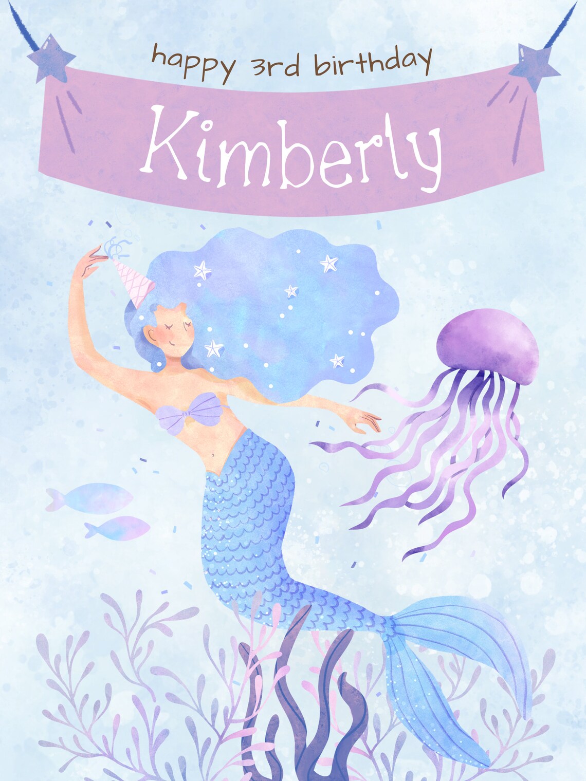 Mermaid Children's Birthday Party Poster - Etsy