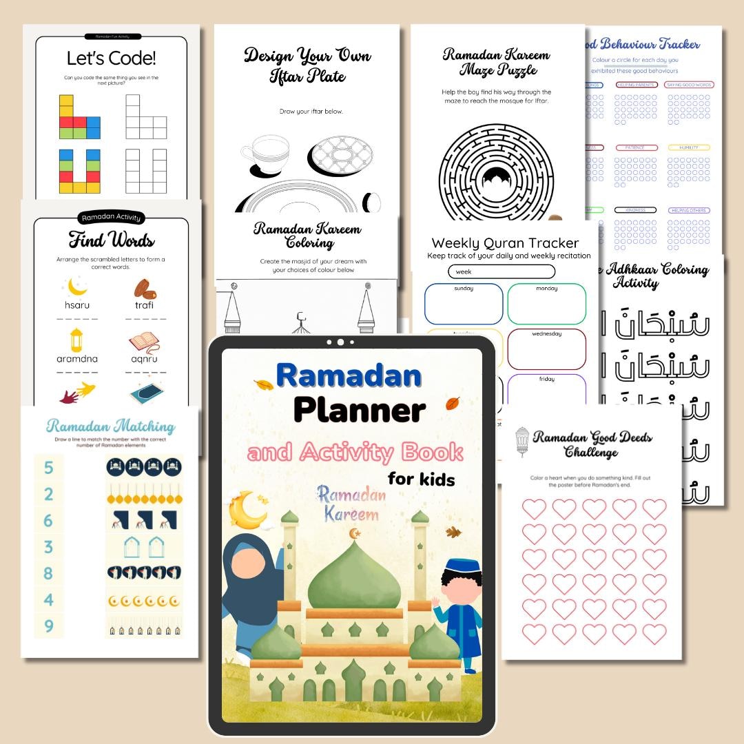 Ramadan Planner Kids, Islamic Activity Book, Daily Muslim Planner ...