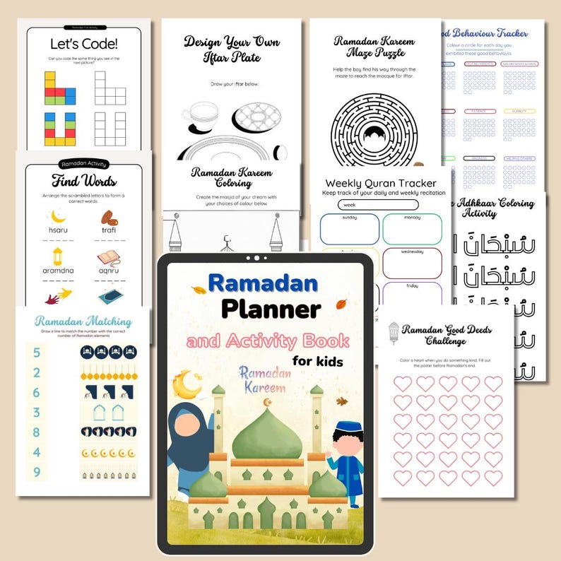 Ramadan Planner Kids, Islamic Activity Book, Daily Muslim Planner ...