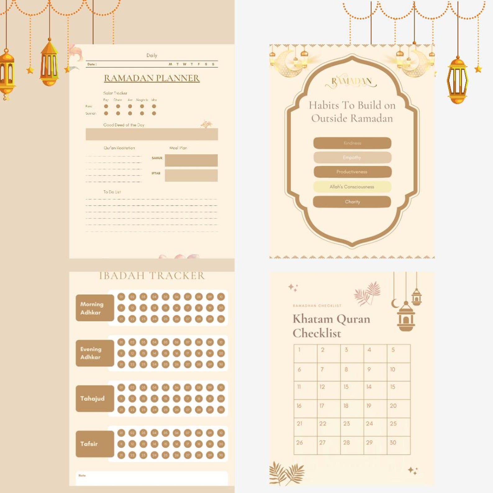 Ramadan Planner 2025 DIGITAL Printable Muslimah 30 Days Planner, Quran ...