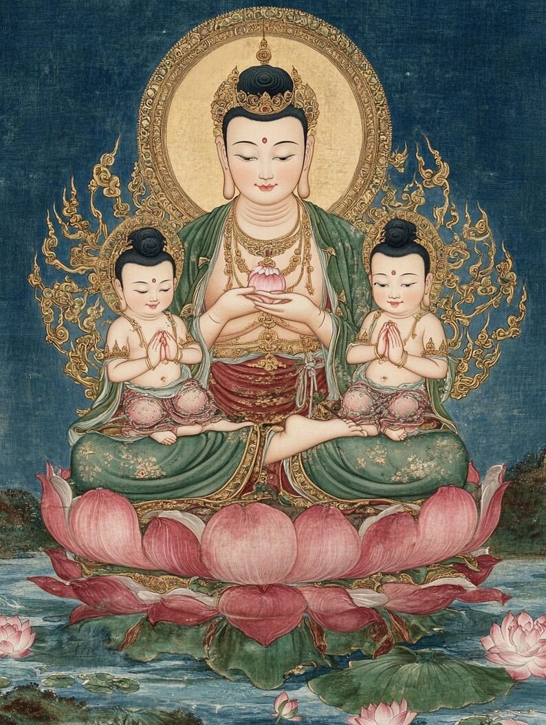 Guanyin Buddhist Art Print – Blessings for Fertility, Healthy Children ...