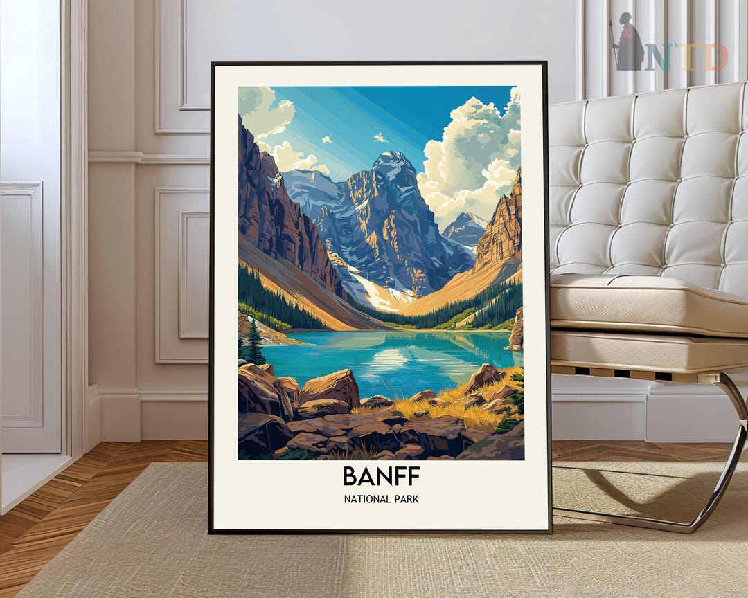 Banff Print Banff National Park Poster Banff Canada Illustration Banff ...