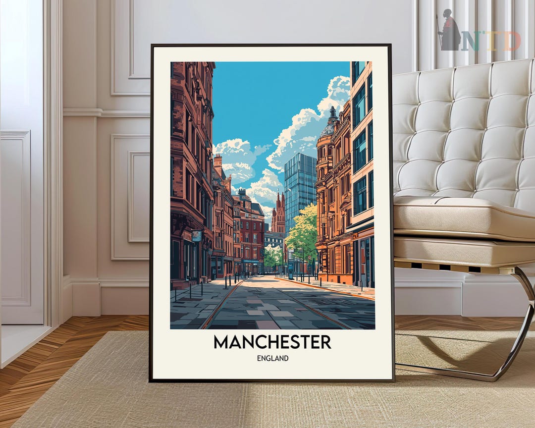 Manchester Print, Manchester Wall Art, Manchester Poster, Manchester ...
