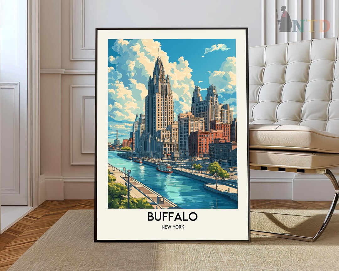 Buffalo Print, Buffalo Poster, Buffalo Wall Art, Buffalo Travel ...