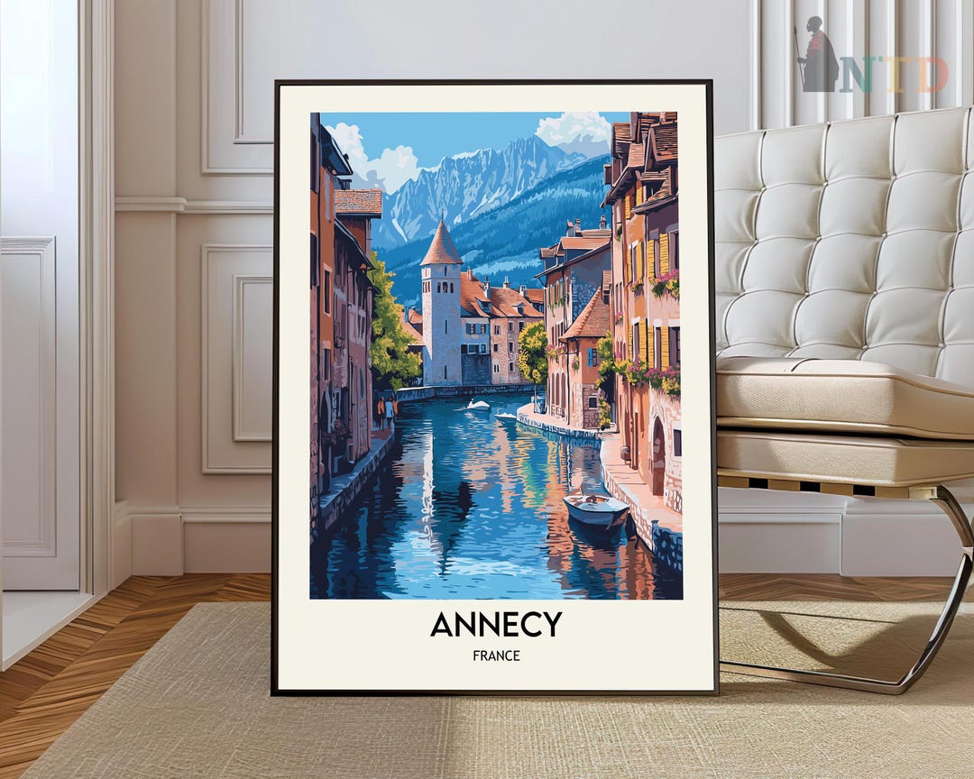 Annecy Print- Lake Annecy Wall Art - Affiche Annecy - Annecy Artwork ...