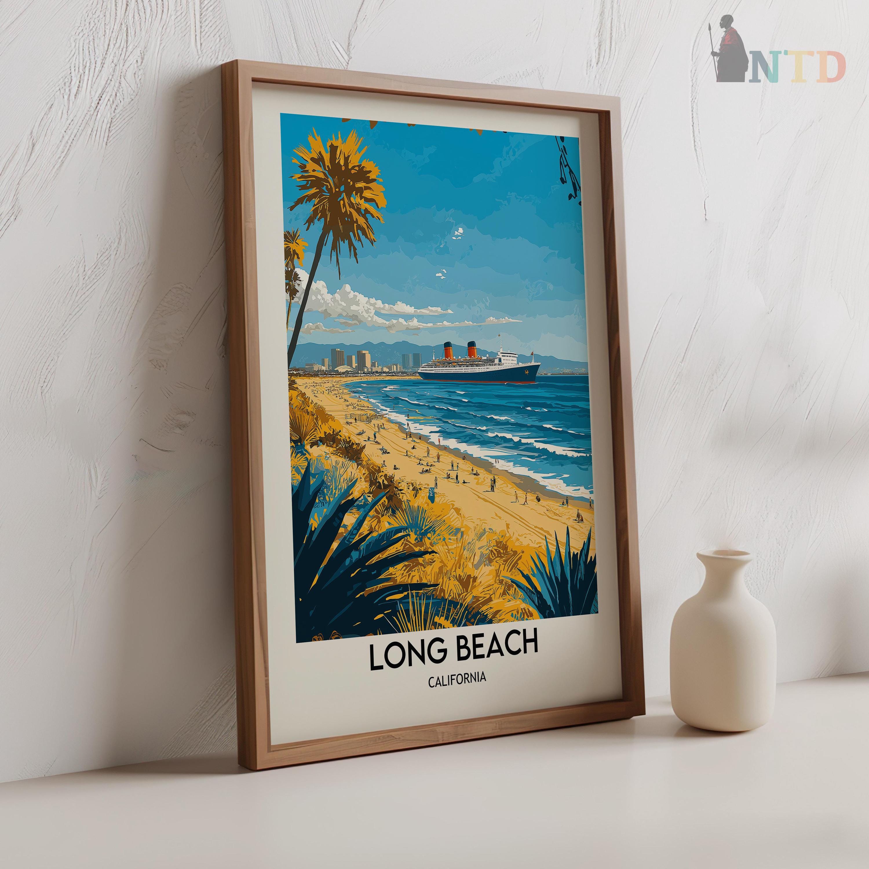 Long Beach Print, Long Beach Wall Art, Long Beach Poster, Long Beach ...