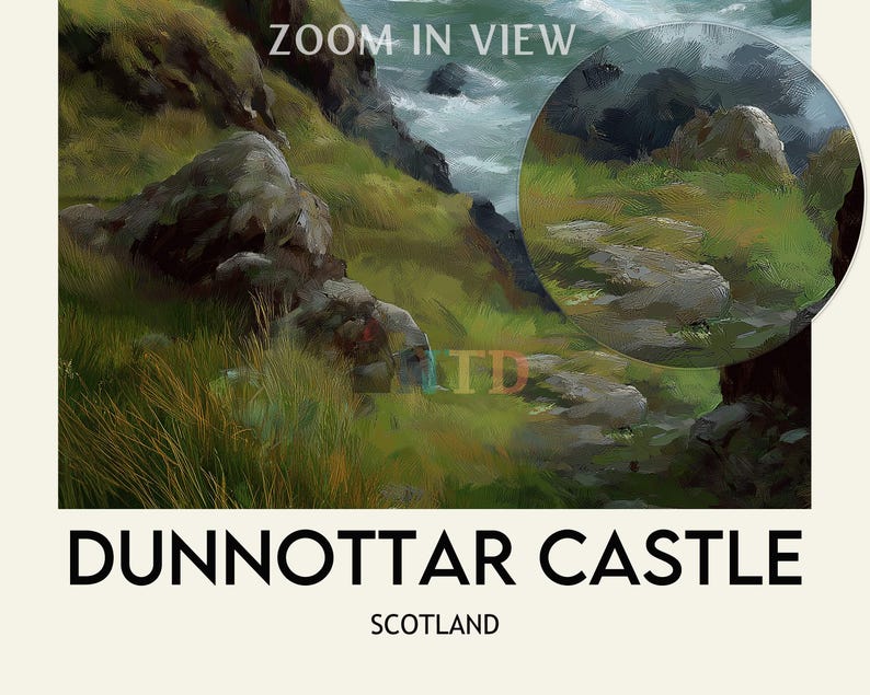 Dunnottar Castle Scotland Poster Print, Dramatic Cliffside Fortress ...