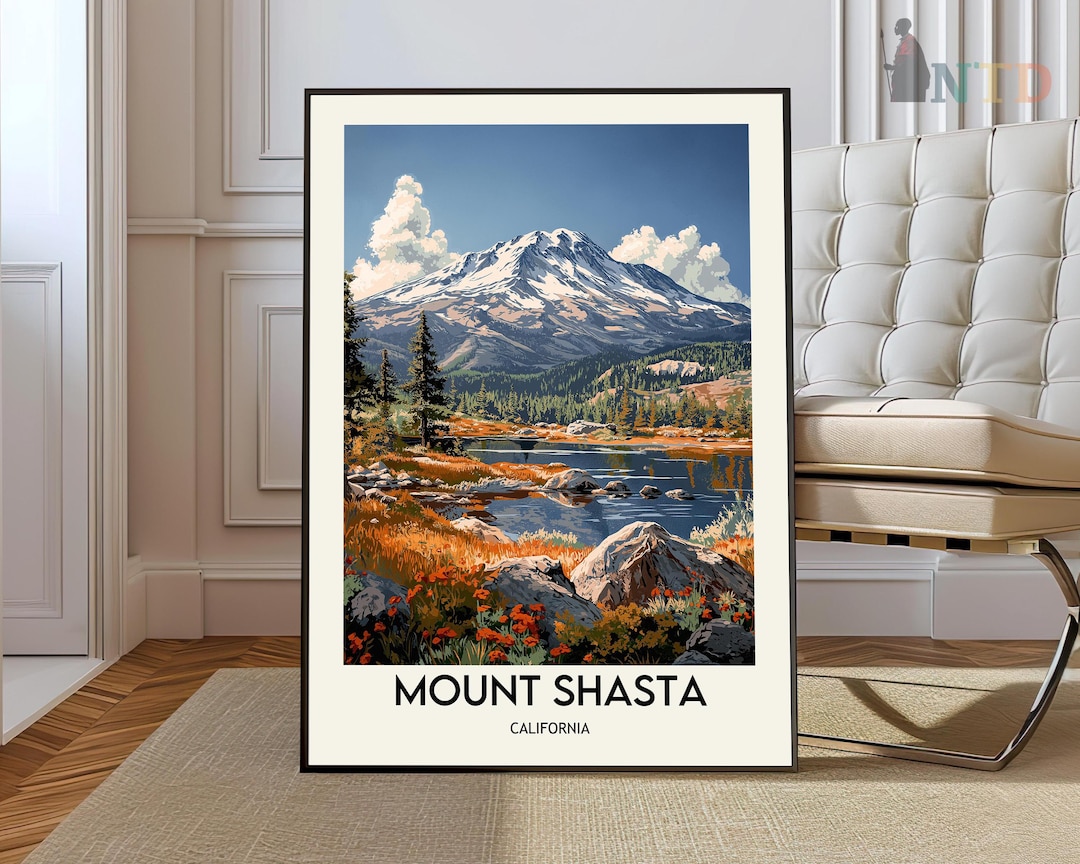 Mount Shasta Poster, Mount Shasta Wall Art, Mount Shasta Print, Mount ...