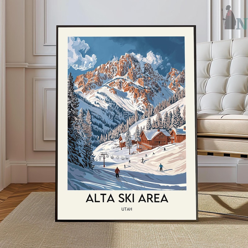 Framed Print Alta Ski - Etsy