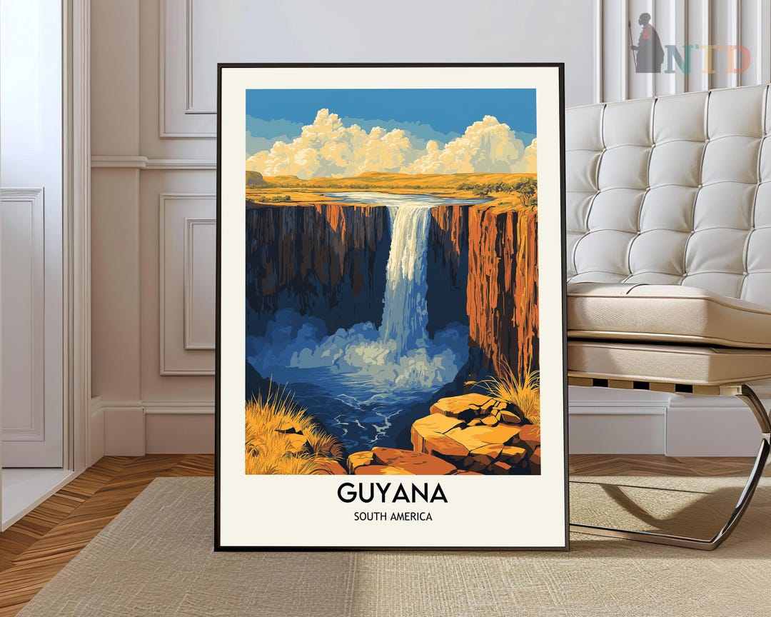 Guyana Poster, Guyana Travel Print, Tropical Decor, Botanical Print ...