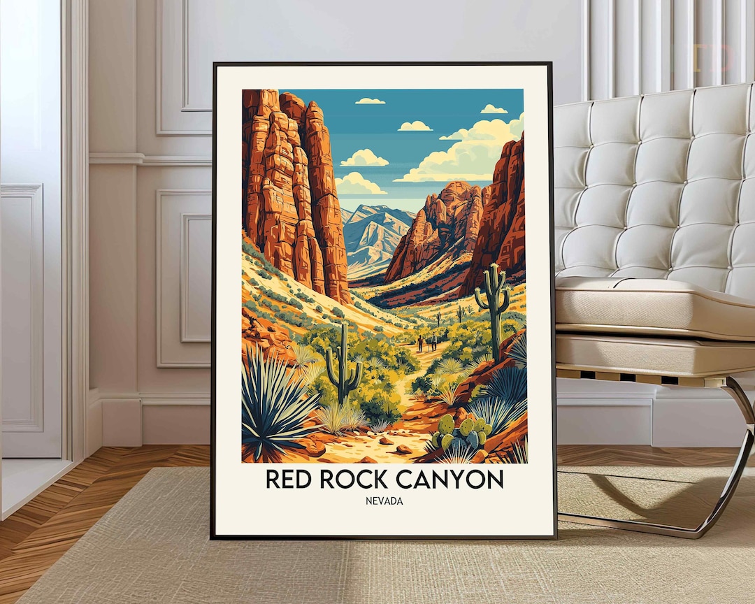 Red Rock Canyon Poster, Red Rock Canyon Print, Red Rock Canyon Wall Art ...