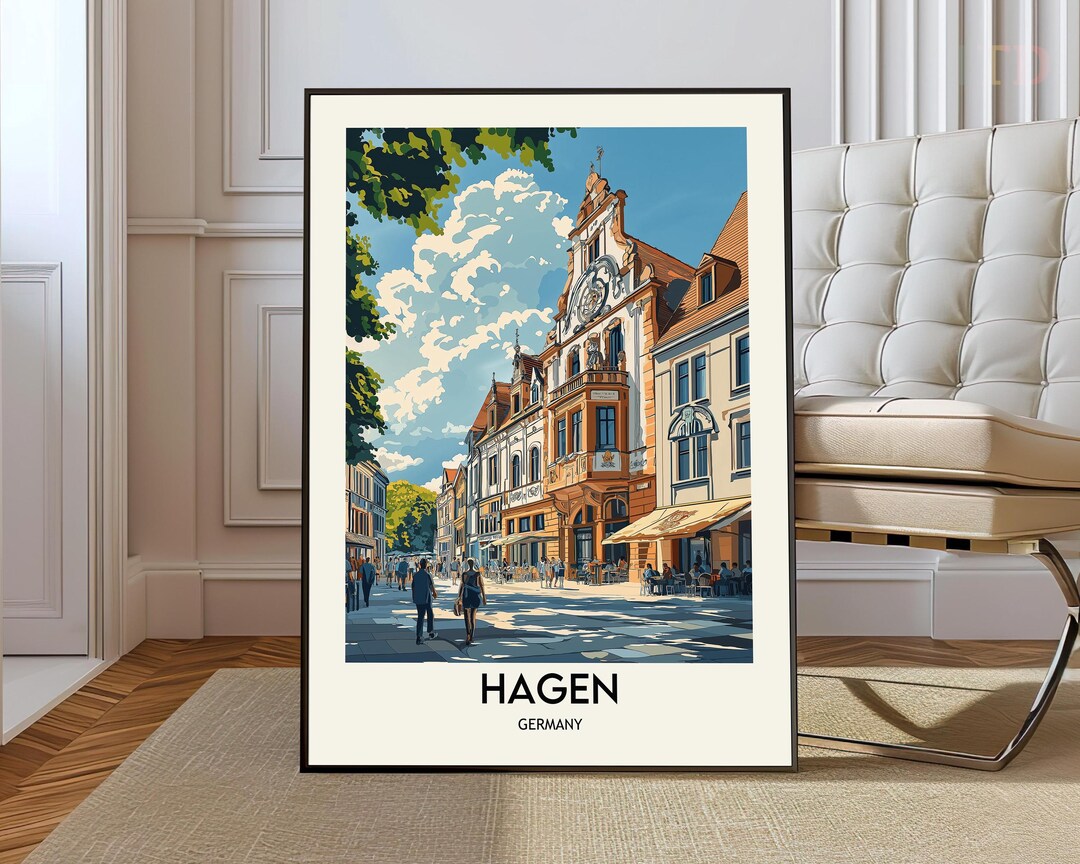 Hagen Germany Poster: City Map Art Print, Ruhr Valley Travel - Etsy UK