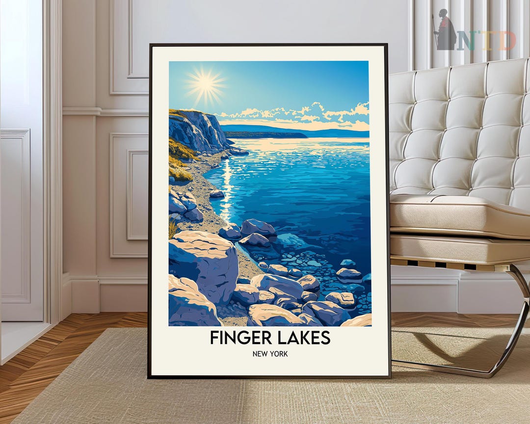 Finger Lakes New York Travel Poster, Finger Lakes Lake Ontario, Travel ...