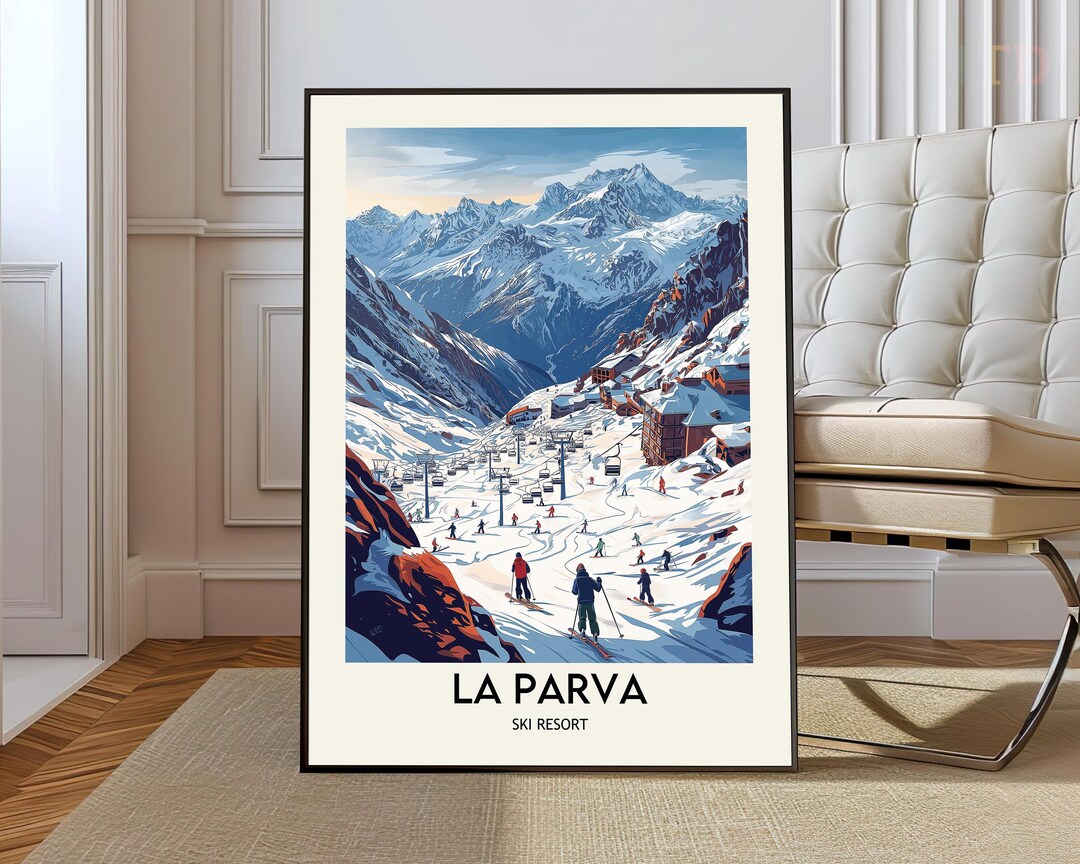 La Parva Ski Resort Poster: Chilean Andes Mountain Print - Etsy