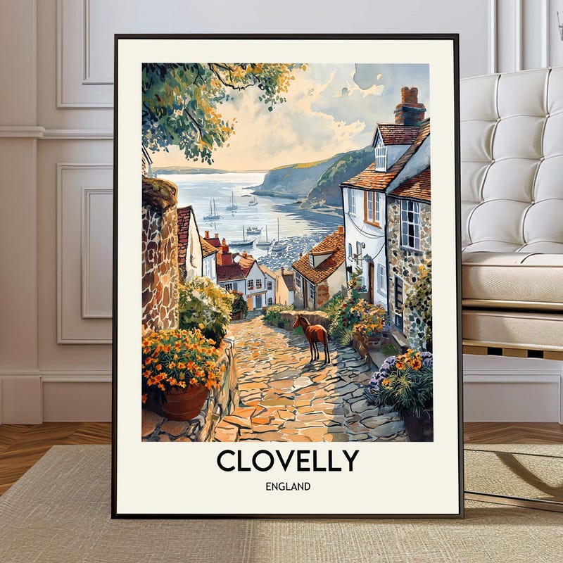 Clovelly Travel Poster - Etsy UK