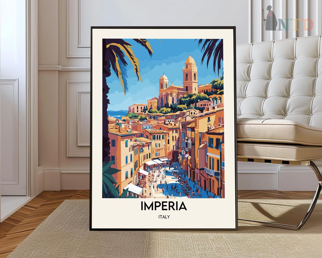 Imperia Italy Travel Poster: Liguria Coastline Art Print - Etsy