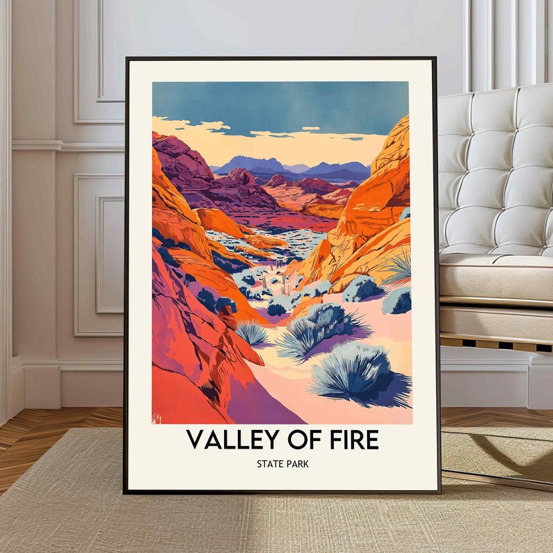 Desert Fire Poster - Etsy UK