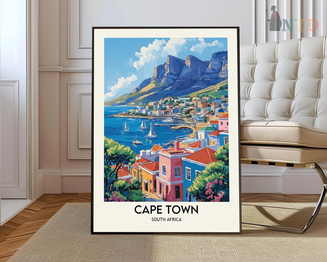 Cape Town Travel Poster, Cape Town Wall Art, Cape Town Poster Print ...
