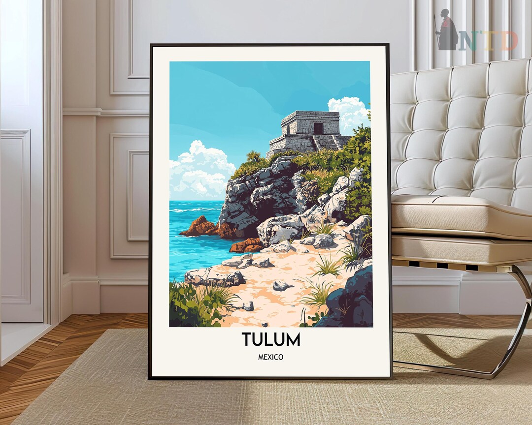 Tulum Poster, Tulum Travel Print, Tropical Decor, Botanical Print ...