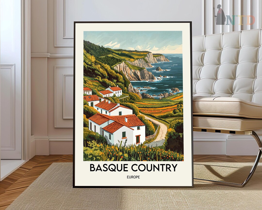 Basque Country Travel Poster, Basque Wall Art, Basque Poster Print ...