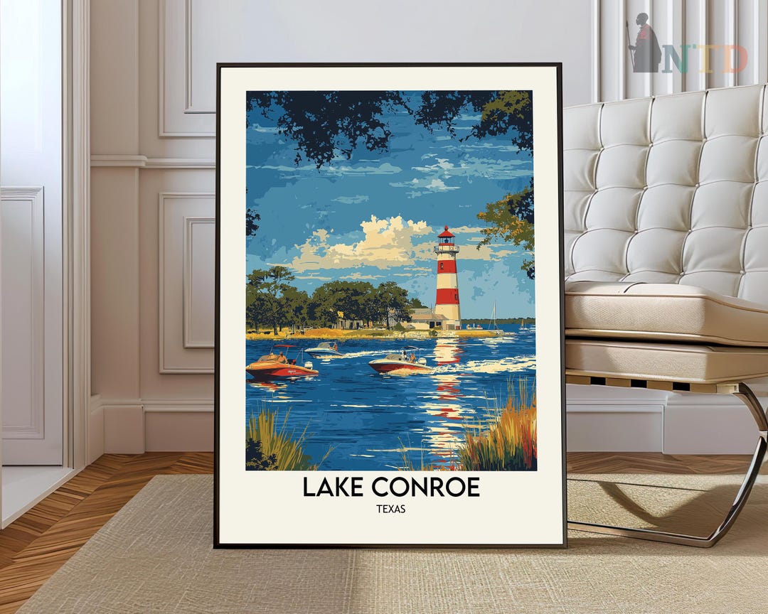 Lake Conroe Print, Lake Conroe Wall Art, Lake Conroe Poster, Lake ...