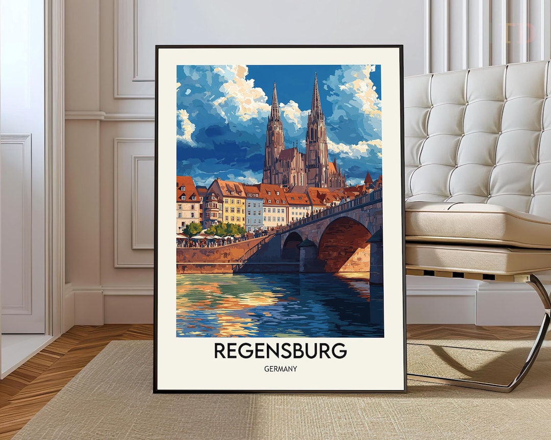 Regensburg Poster, Regensburg Wall Art, Regensburg Print, Regensburg ...