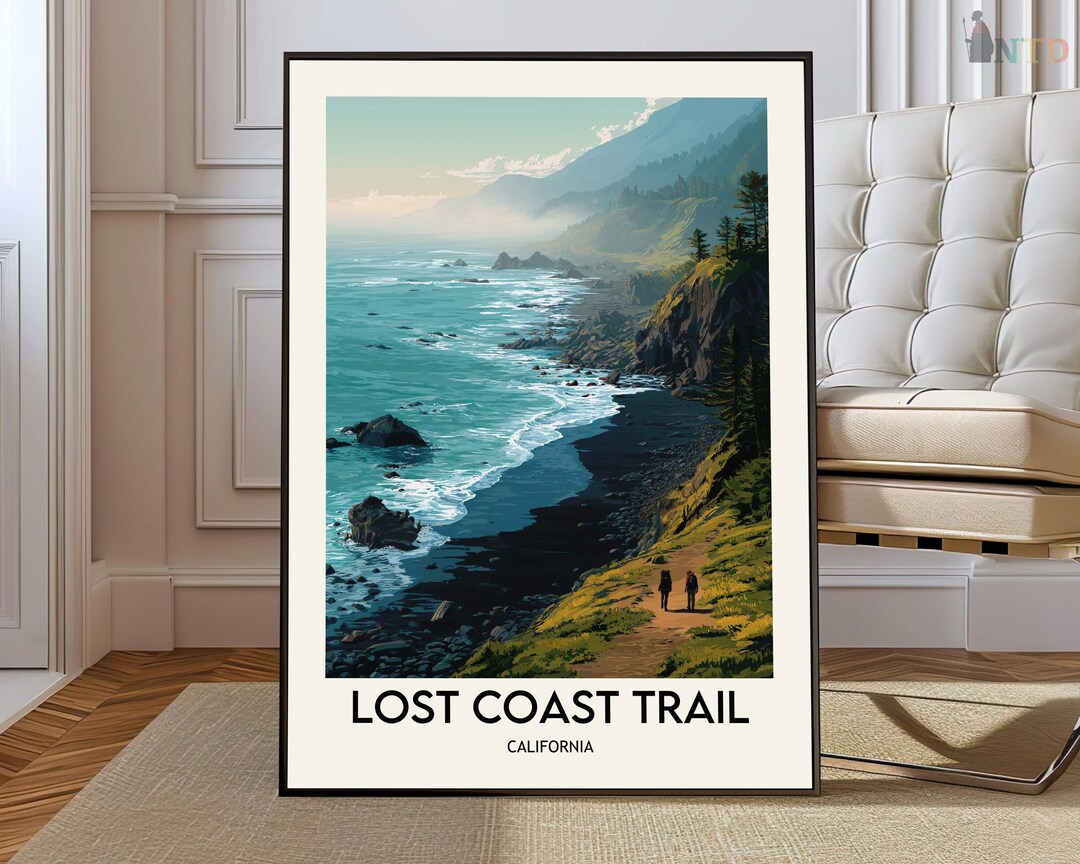 Lost Coast Trail California Poster Print, Rugged Wilderness Coastline ...