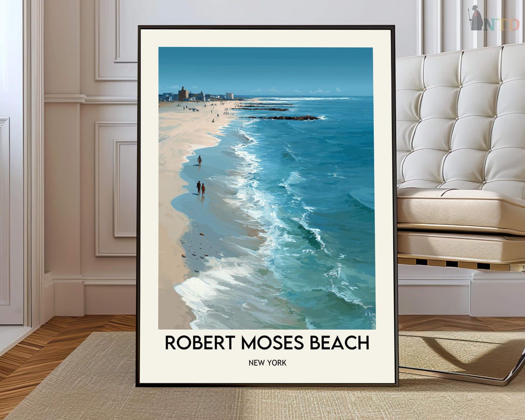 Robert Moses Beach New York Poster Print, Fire Island Wall Art, Long ...