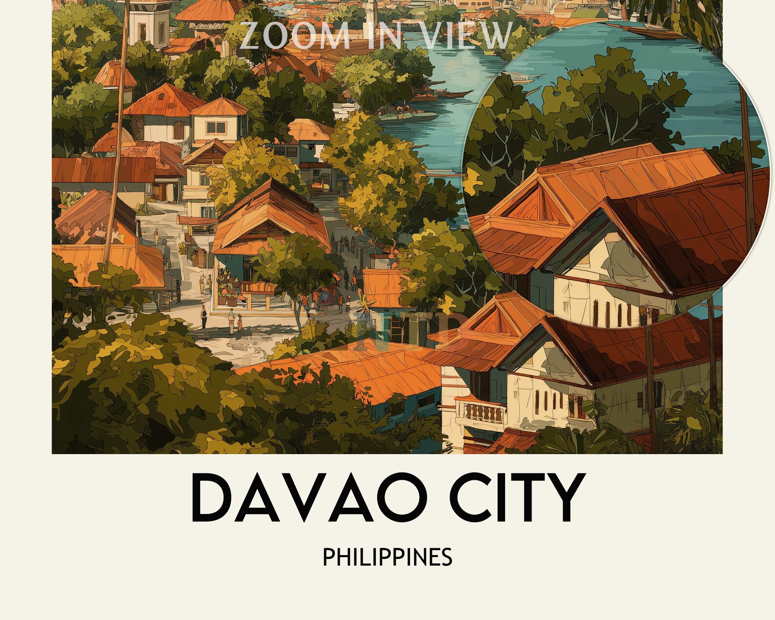 Davao City Poster, Davao City Wall Art, Davao City Print, Davao City ...