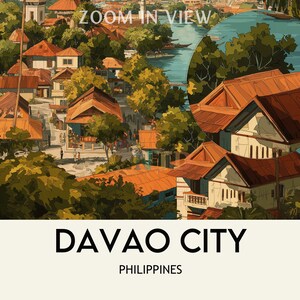 Davao City Poster, Davao City Wall Art, Davao City Print, Davao City ...