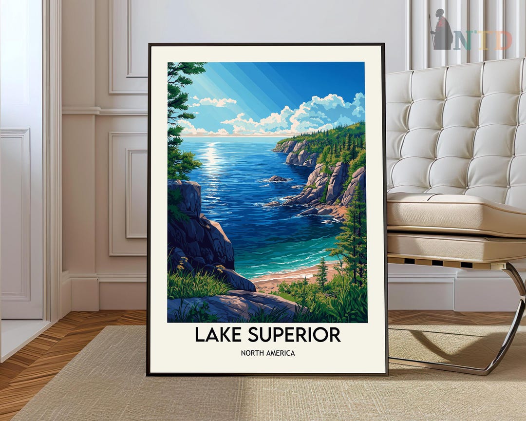 Lake Superior Poster, Lake Superior Wall Art, Lake Superior Print, Lake ...
