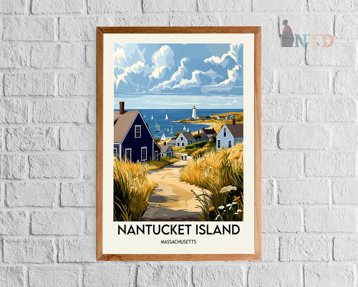 Nantucket Island Poster, Nantucket Island Wall Art, Nantucket Island ...