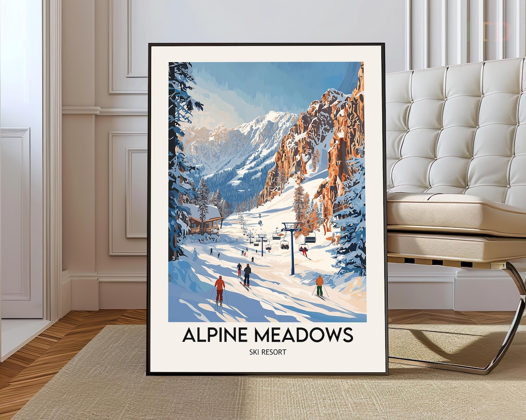 Alpine Meadows Ski Resort Poster: Lake Tahoe California Wall Art - Etsy