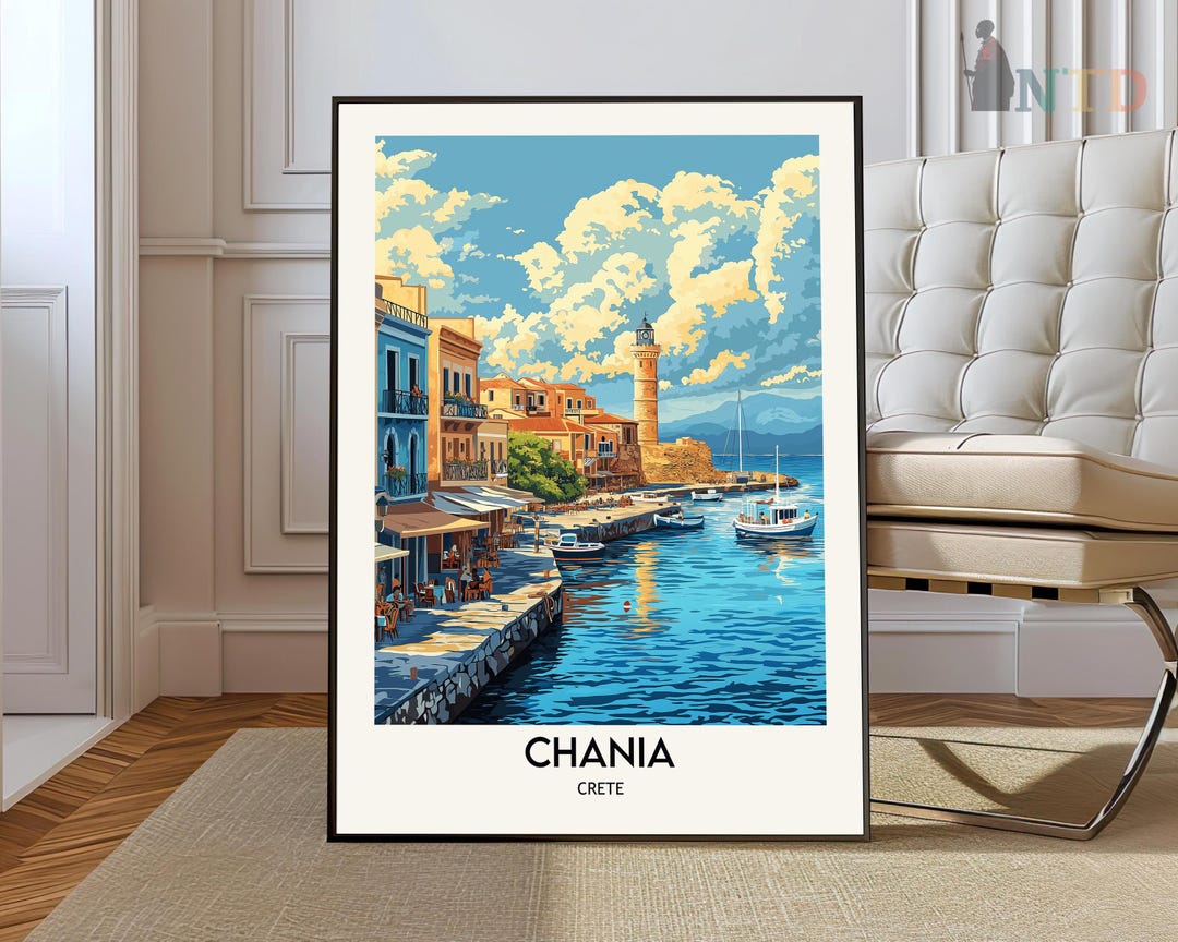 Chania Travel Poster, Chania Wall Art, Chania Poster Print, Chania ...