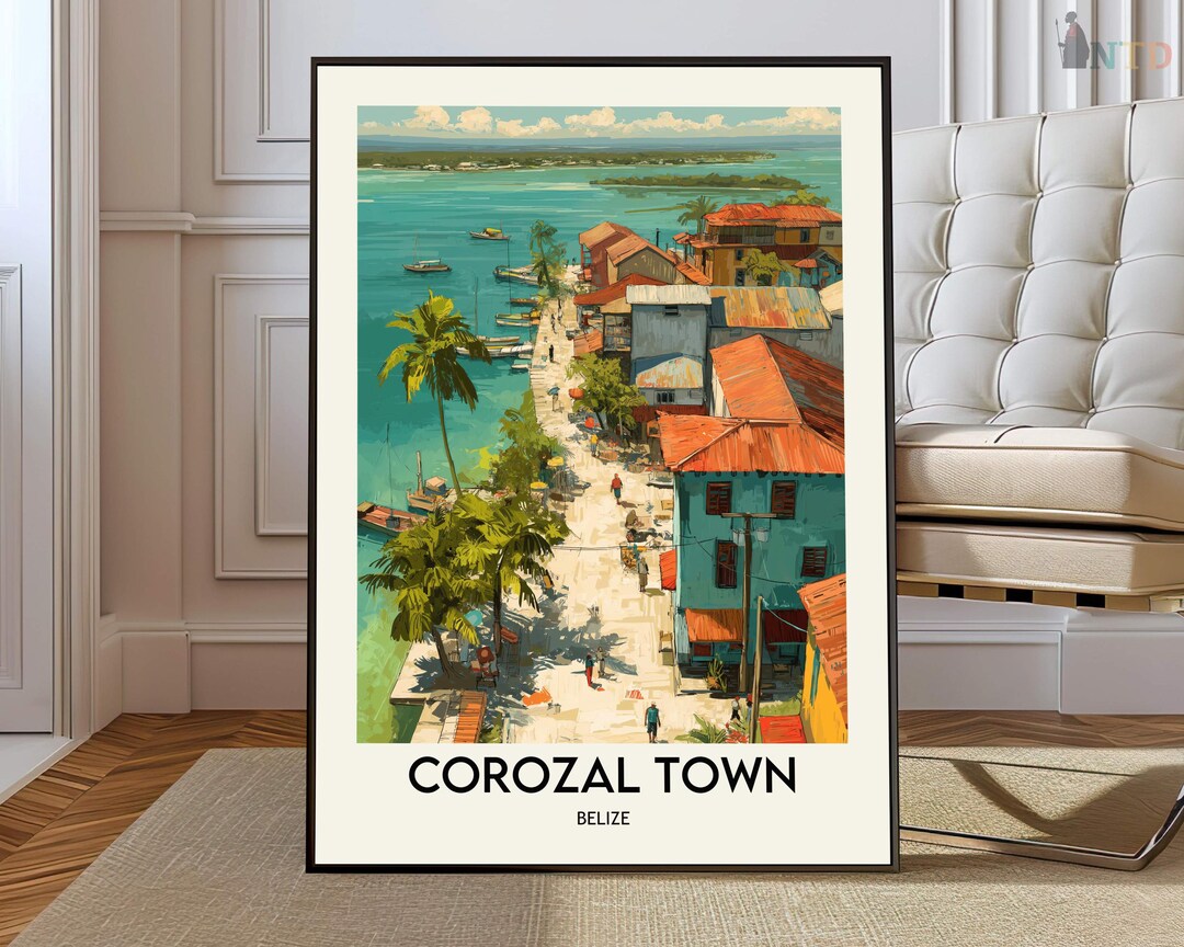 Corozal Town Poster, Corozal Wall Art, Corozal Print, Corozal Photo ...
