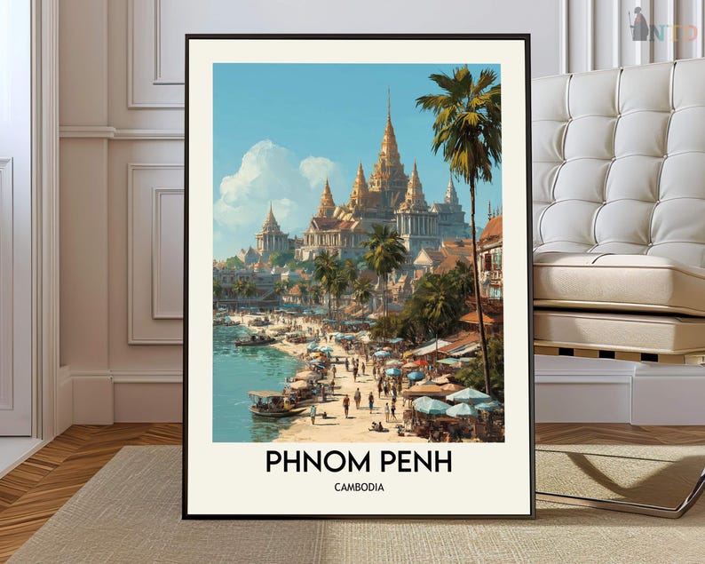 Phnom Penh Poster, Phnom Penh Wall Art, Phnom Penh Print, Phnom Penh ...