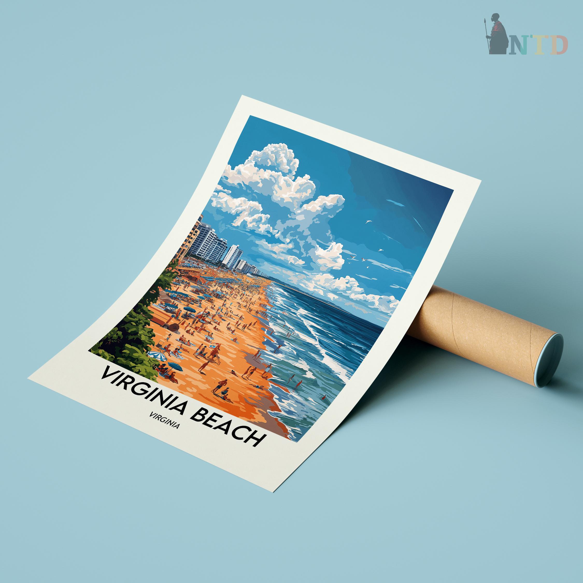Virginia Beach Poster, Virginia Beach Wall Art, Virginia Beach Print ...