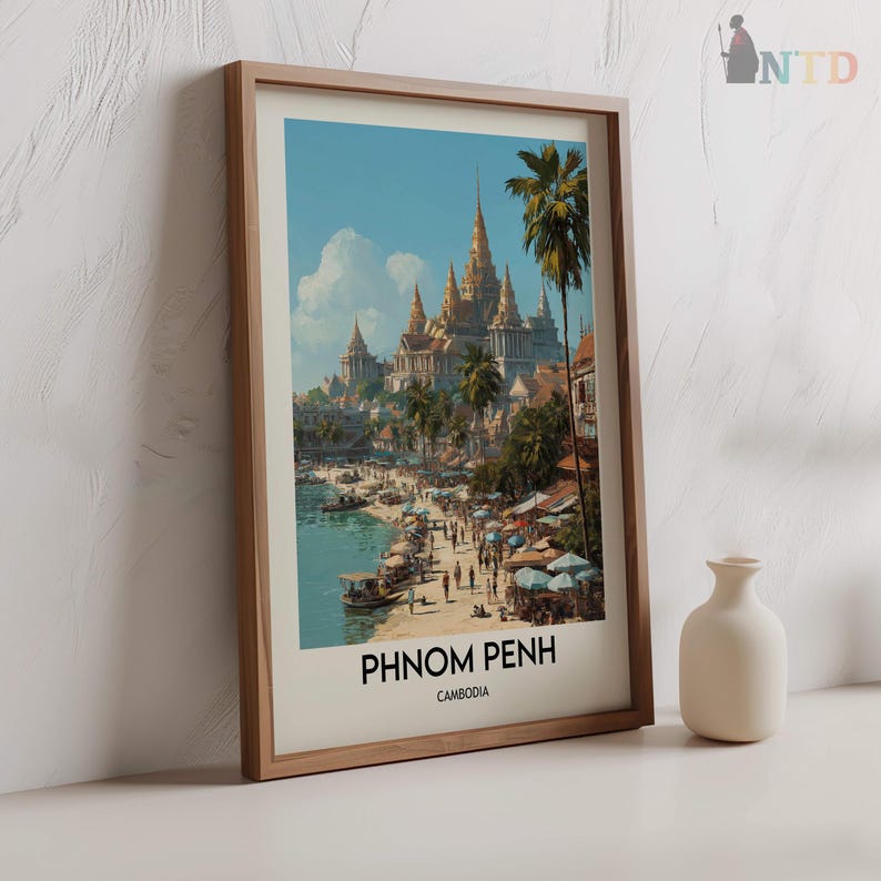 Phnom Penh Poster, Phnom Penh Wall Art, Phnom Penh Print, Phnom Penh ...