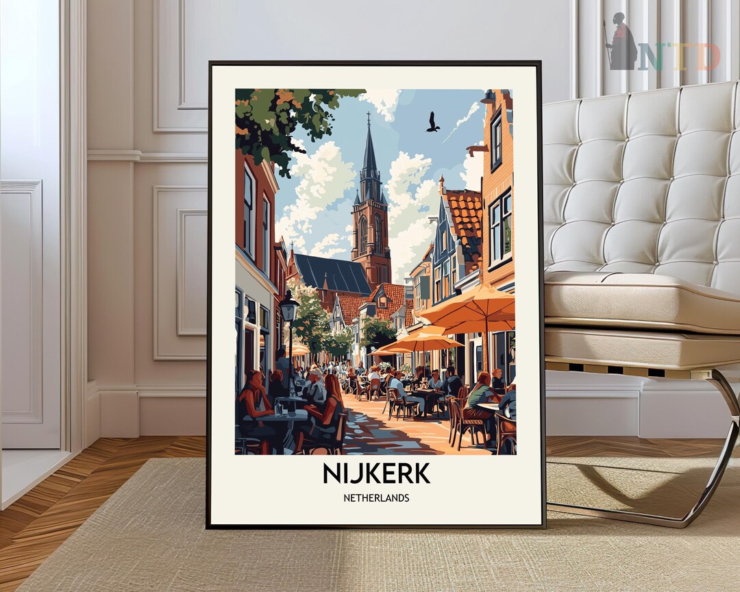 Nijkerk Netherlands Map Poster: Dutch Town Wall Art, Travel Decor - Etsy UK