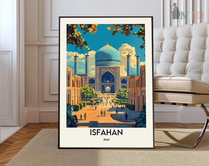 Isfahan Print, Isfahan Travel Poster, Middle East Travel Print, Islamic ...