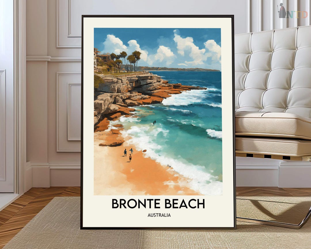 Bronte Beach Sydney Australia Poster Print, NSW Coast Wall Art, Coastal ...